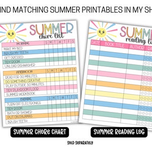 Summer Movie Chart Log | Dinner & Movie Chart | Movie Log for Kids ...