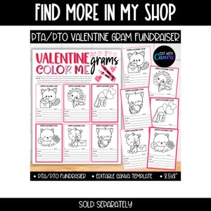 Valentine's Day Ring Pop Gram School Fundraiser Gift Tag Flyer ...