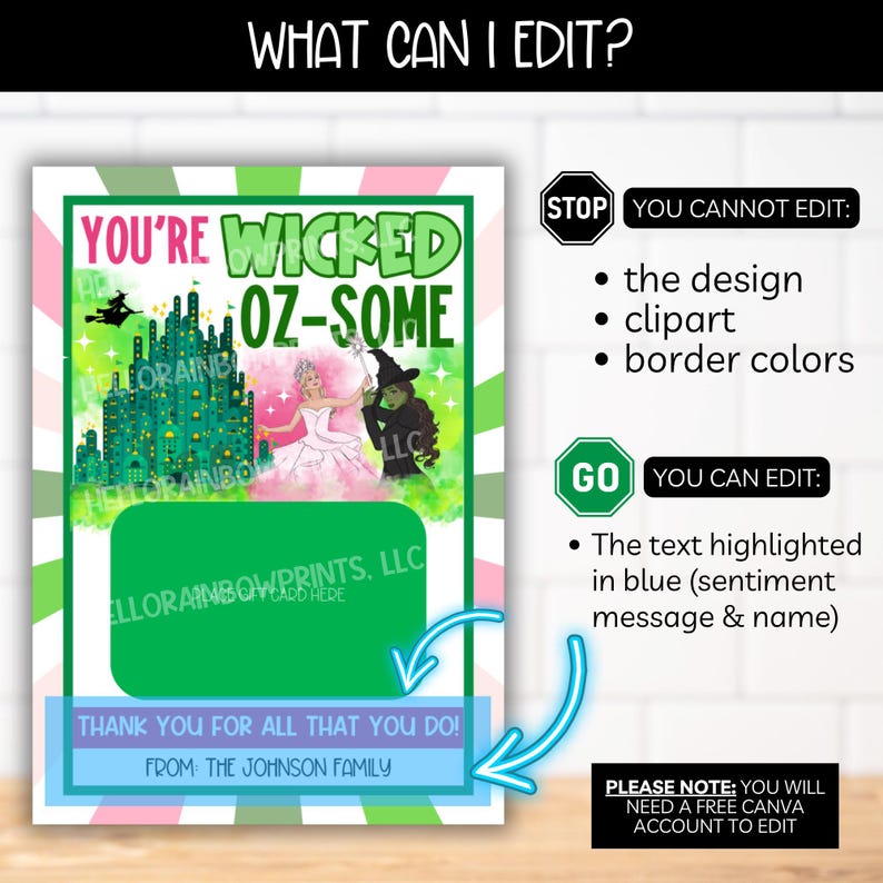 Wicked Appreciation Admin Assistant Week Thank You Gift Card Holder ...