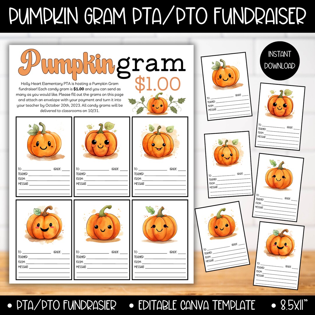 PTA PTO Boo Gram Fall Fundraiser Flyer Template, School Fundraisers ...