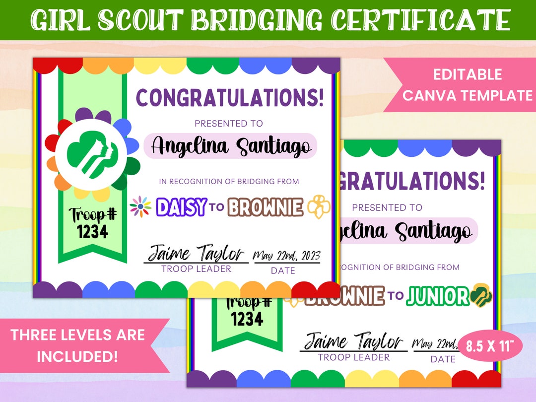 Girl Scout Bridging Certificates Girl Scout Bridging Ceremony Daisy ...