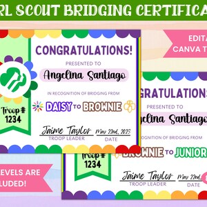 Girl Scout Bridging Certificates Girl Scout Bridging Ceremony Daisy ...