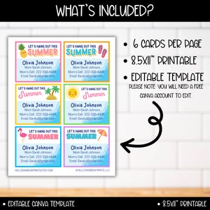Editable Playdate Cards for Kids Template, Keep in Touch Cards, End of ...
