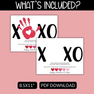 Valentine's Day XOXO Handprint Craft Valentine Activities Printables ...