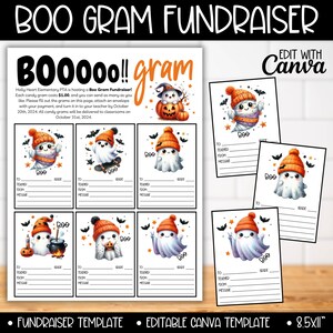 PTA PTO Halloween Boo Gram Fundraiser Flyer Canva Template, Boo Grams ...