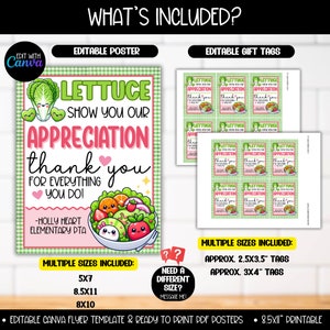 Salad Bar BUNDLE Teacher Nurse Staff Appreciation Week Lunch Theme Sign ...