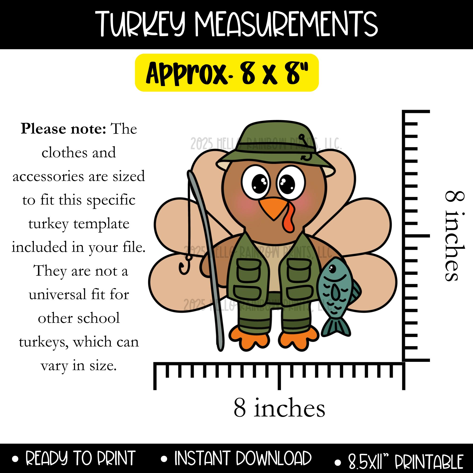 Disguise the Turkey Fisherman Printable Craft Kit, Kids Thanksgiving ...