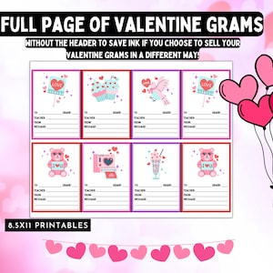 PTA PTO Valentine's Day Candy Gram School Fundraiser Flyer Template ...
