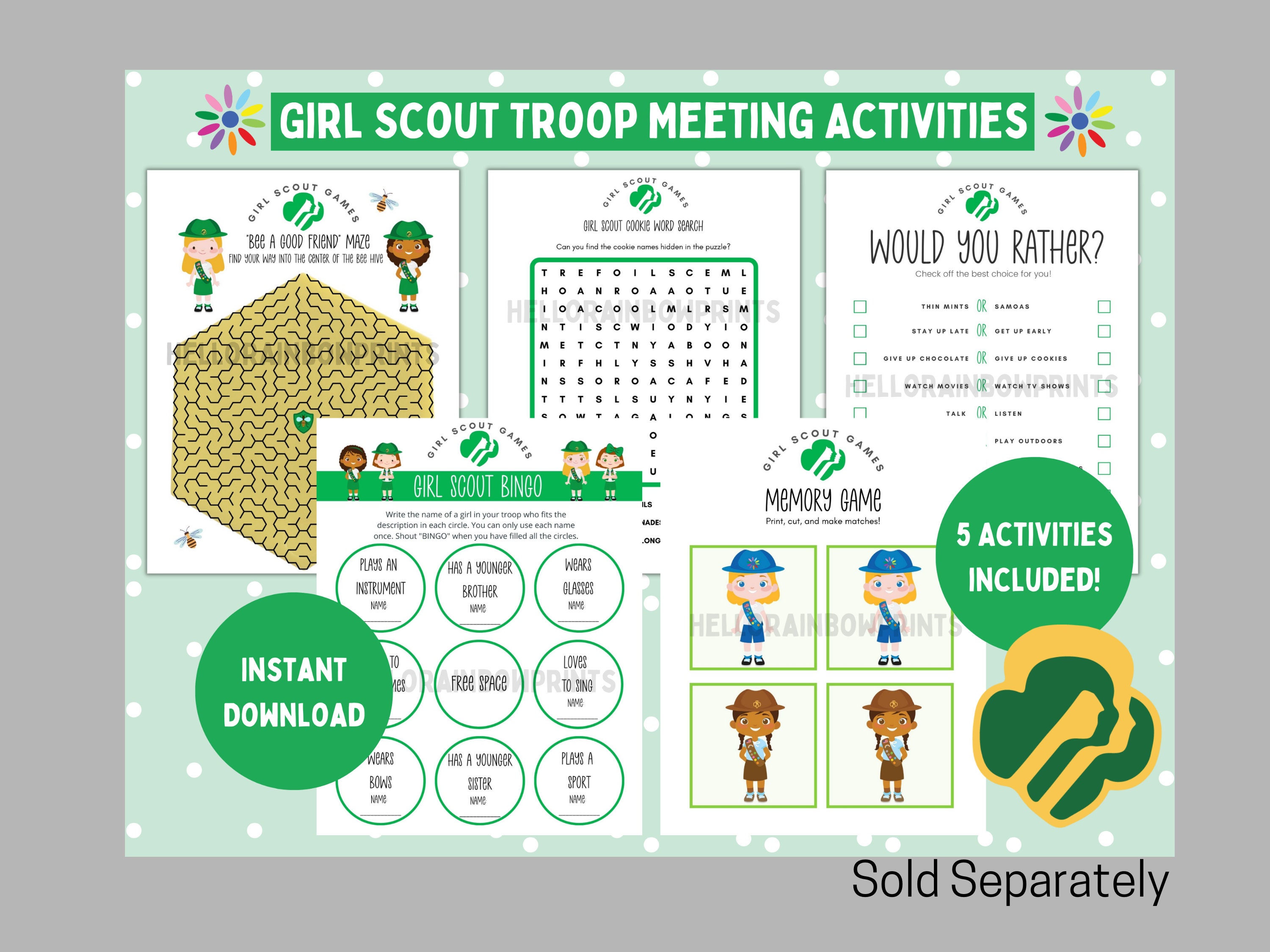 Girl Scout Memory Book Printable Girl Scout Bridging Girl - Etsy