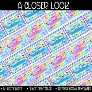 64 Student Award Certificates, Classroom End of Year Certificate ...