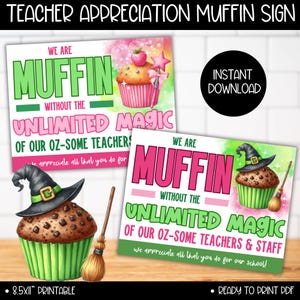 Wicked Muffin Breakfast Sign, Teacher Employee Appreciation Week Pastry ...