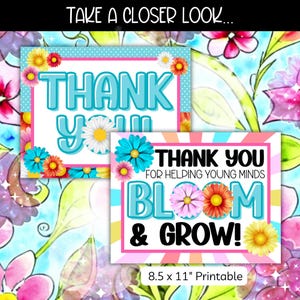 Bloom Flower Teacher Appreciation Week Theme Poster Sign Bundle, Floral ...