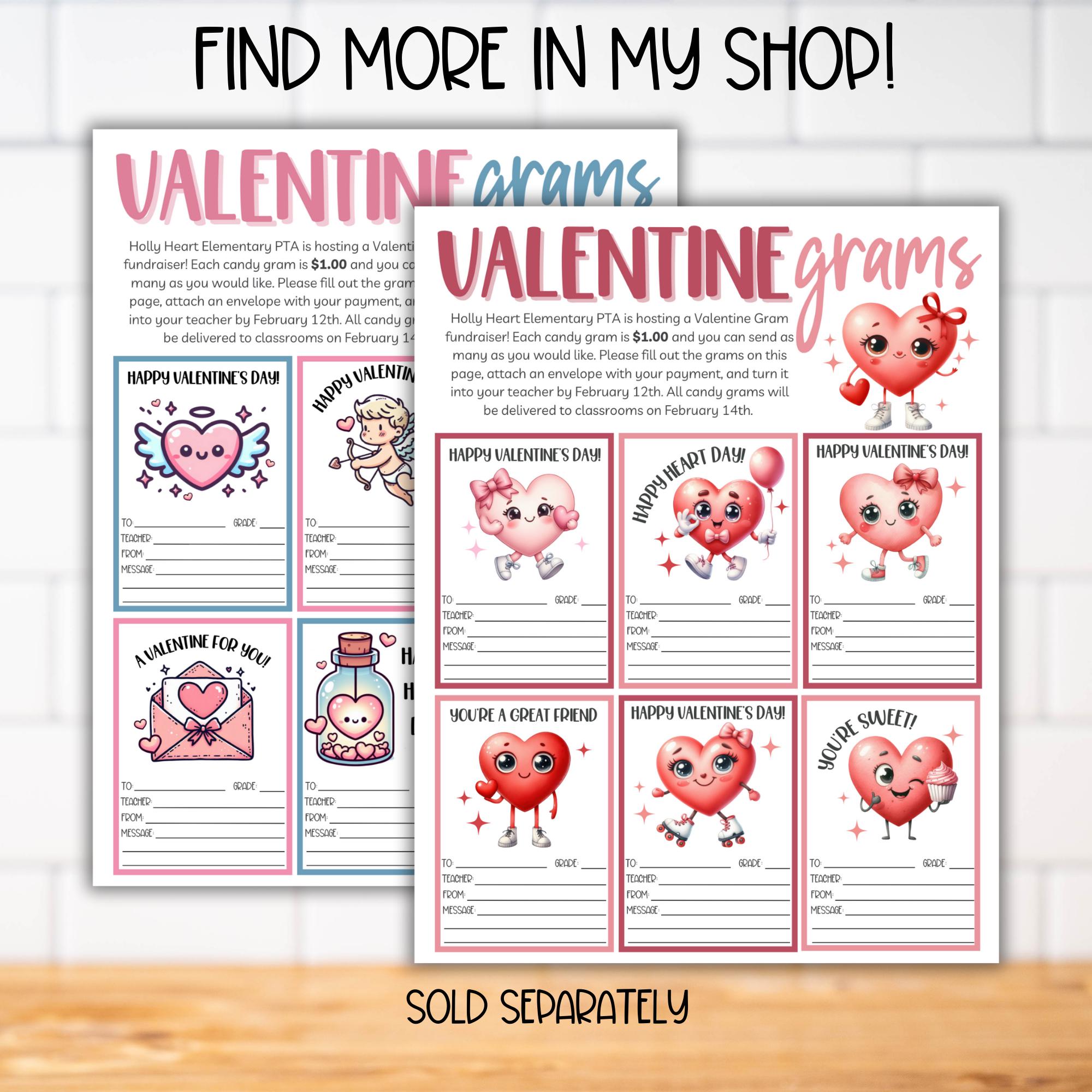 Valentine's Day Ring Pop Gram School Fundraiser Gift Tag Flyer ...