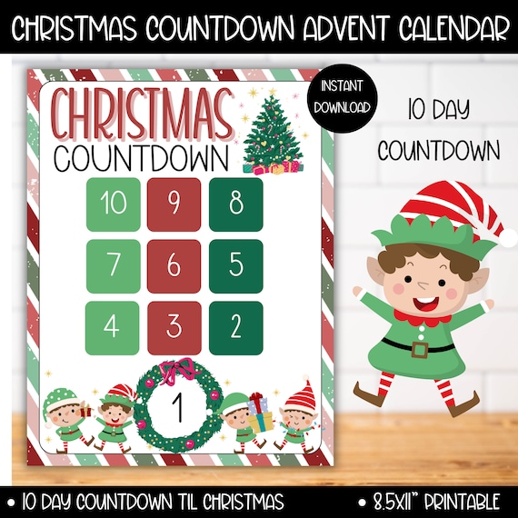Christmas Countdown Calendar Printable