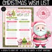 Pink Green Christmas Letter to Santa Wish List Activity Craft ...