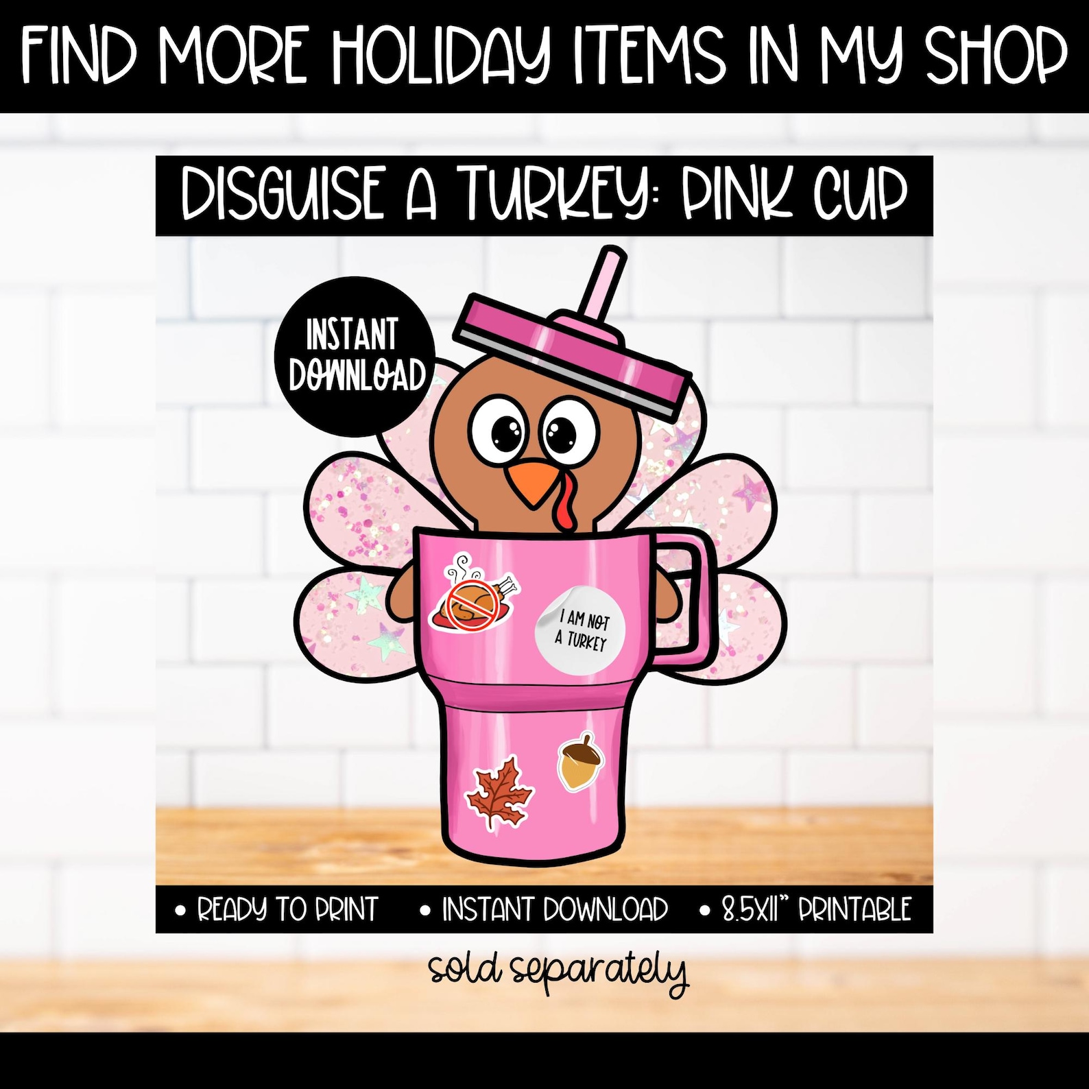 Donut Sprinkle Turkey Disguise Printable Craft Kit, Doughnut Coloring ...