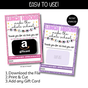 School Lunch Hero Appreciation Day Gift Card Holder, School Lunch Lady ...