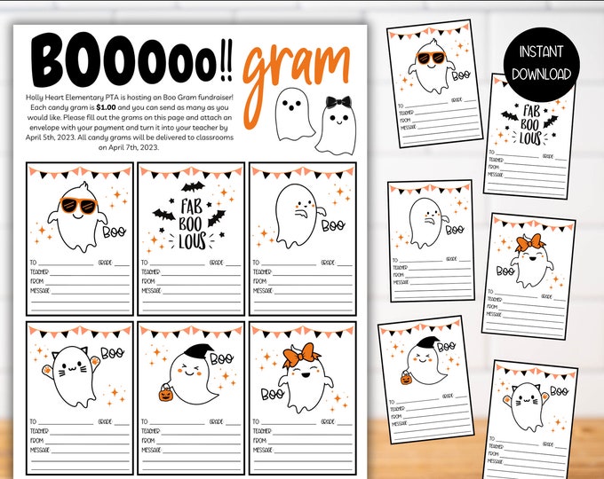 PTA PTO Boo Gram Fall Fundraiser Flyer Template, School Fundraisers ...
