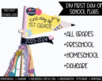 First Day of School Felt Pennant Flag Back to School Sign - Etsy