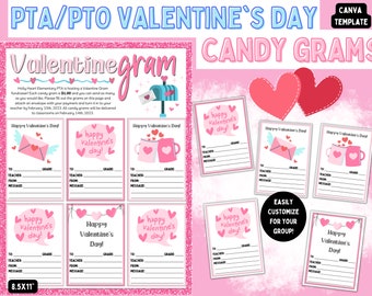 PTA PTO Valentine's Day Orange Crush Gram School Fundraiser Flyer ...