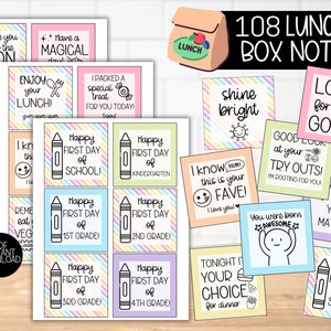 Printable Lunch Box Notes Preschool for Kids Encouragement Bundle ...