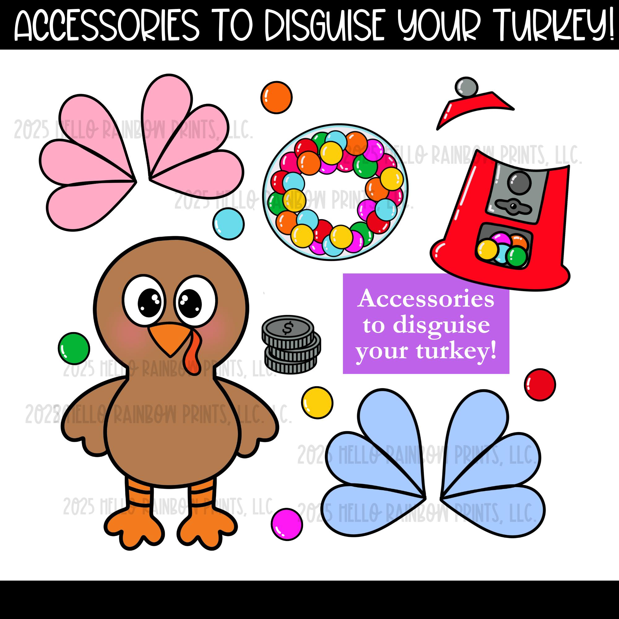 Gumball Machine Turkey Disguise Printable, Thanksgiving Gum Turkey in ...
