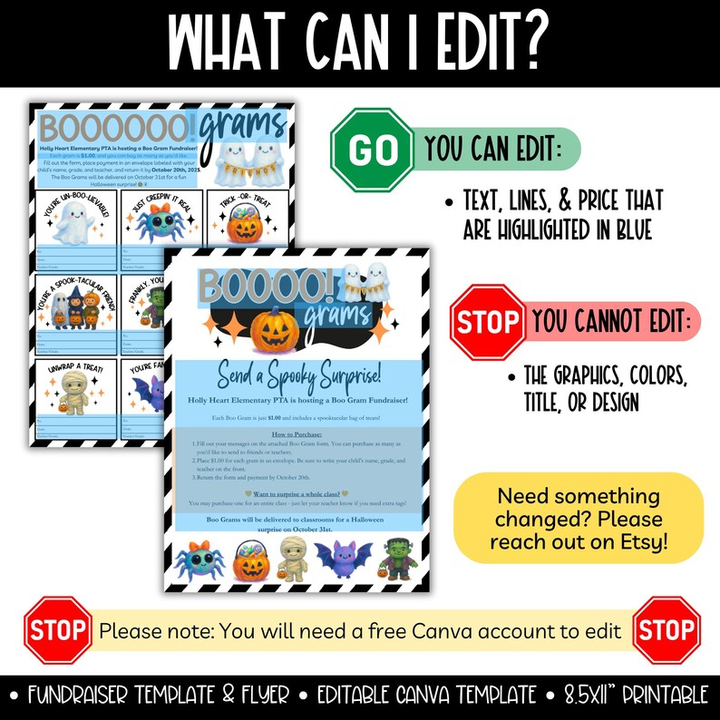 Boo Gram Fundraiser Flyer Template, PTA PTO Fall Candy Grams Fundraiser ...