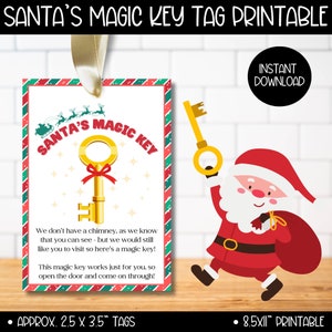 Santa's Magic Key for Christmas Eve, Santa Claus Magical Printable Key ...