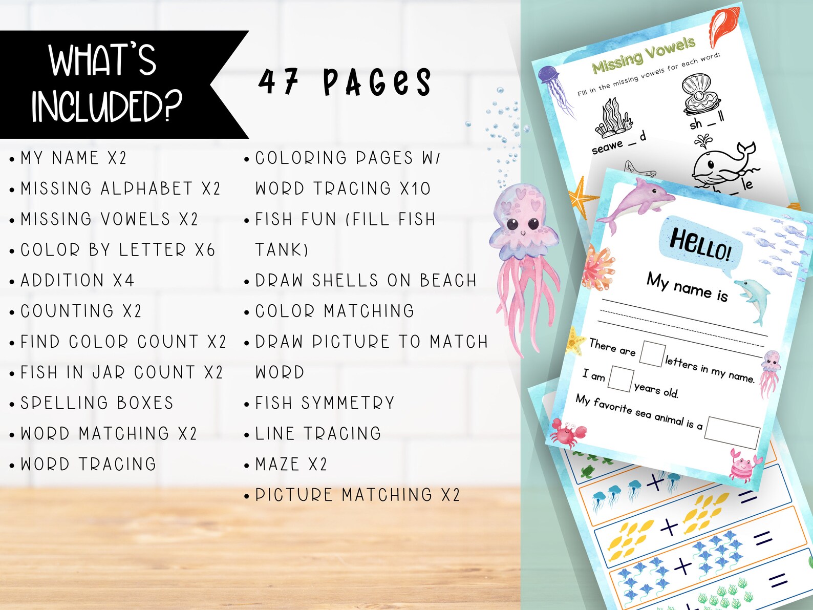 Toddler Ocean Busy Book | Preschool Curriculum ABC Math Counting ...