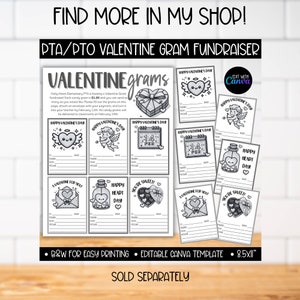 Valentine's Day Candy Lollipop Gram Tag Printable PTA PTO School ...