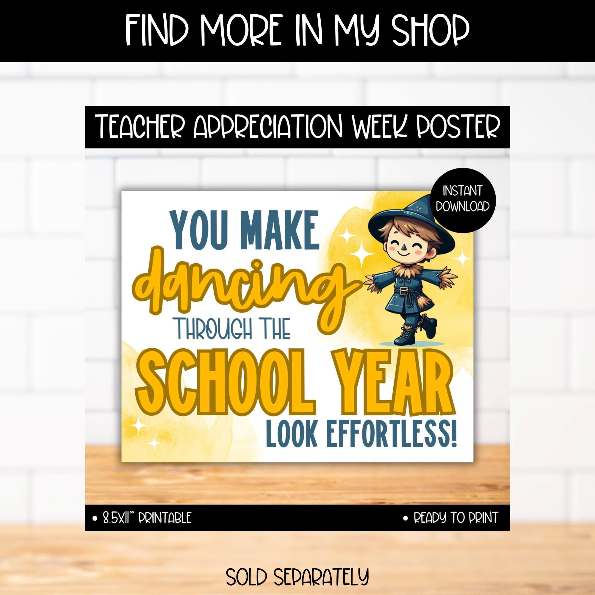 Wizard of Oz Teacher Staff Appreciation Week Poster Sign, Ice Cream ...