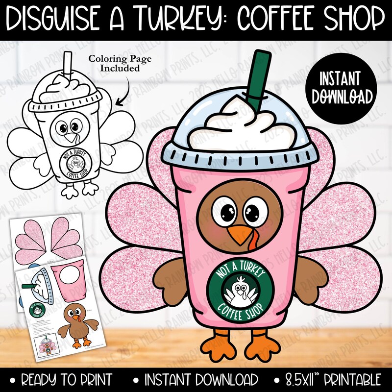 Disguise the Turkey Starbucks - Etsy