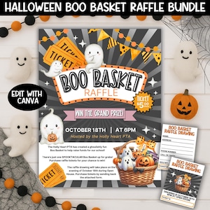 Halloween Raffle Ticket Fundraiser Flyer Bundle, Raffle Ticket Post ...