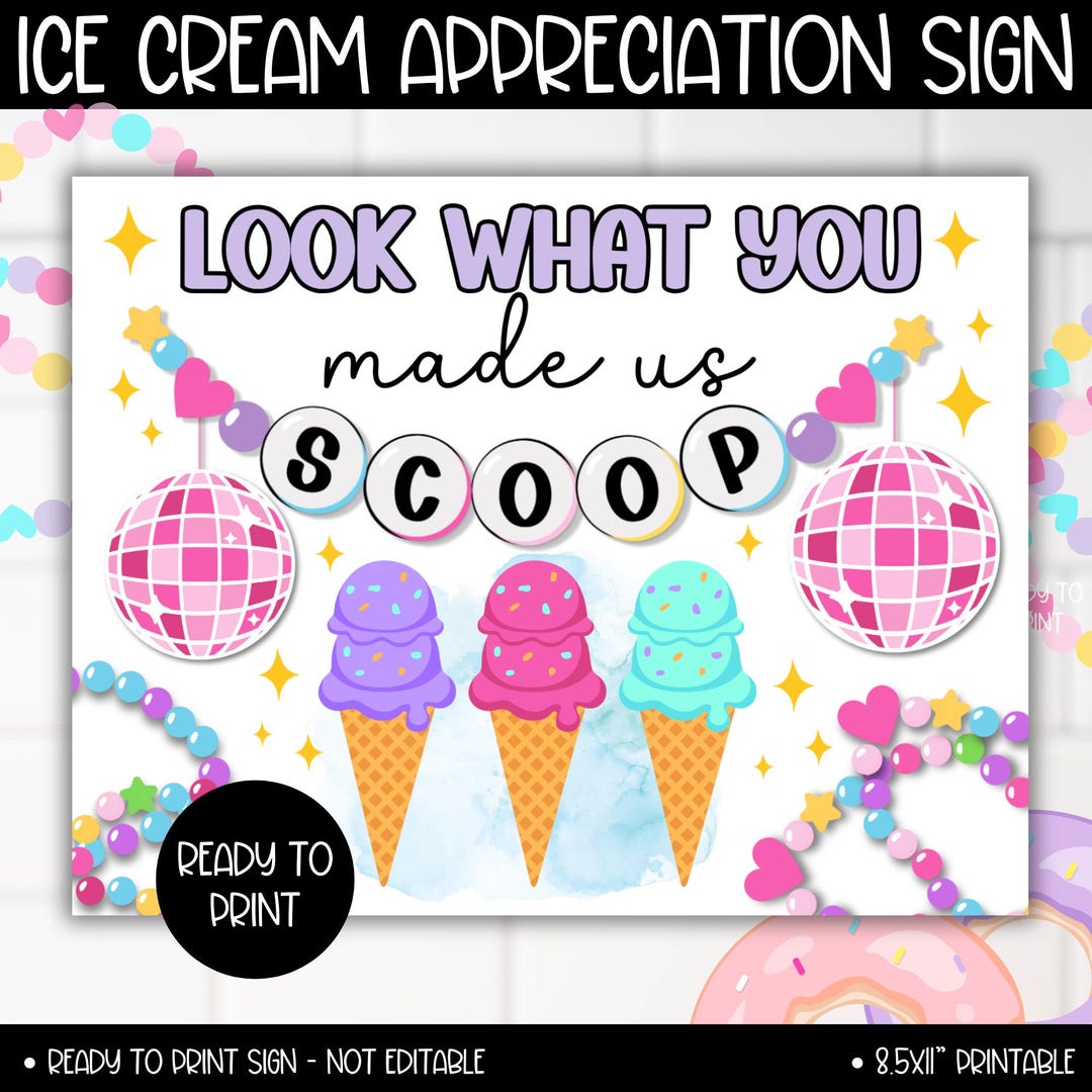 Taylor Swift Teacher Staff Appreciation Week Ice Cream Bar Poster Sign ...