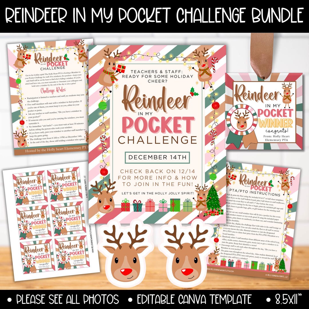 Holiday Christmas Teacher Appreciation Flyer Template, Santa Reindeer ...