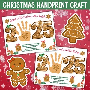 2025 Christmas Gingerbread Poem Handprint Craft, Cutest Cookie in the ...