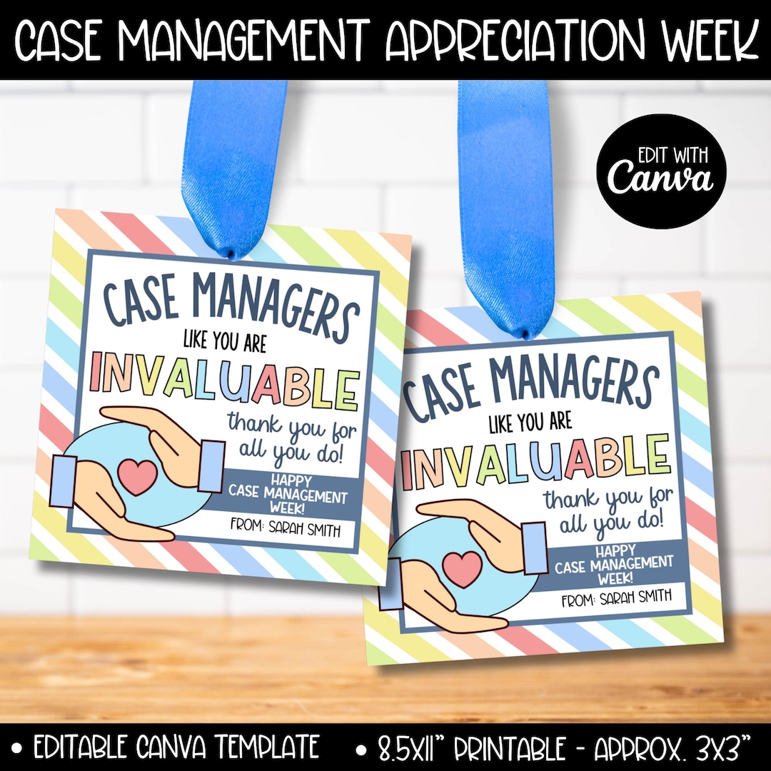 Case Manager Week Gift Tag, Case Resource Management Appreciation Week ...