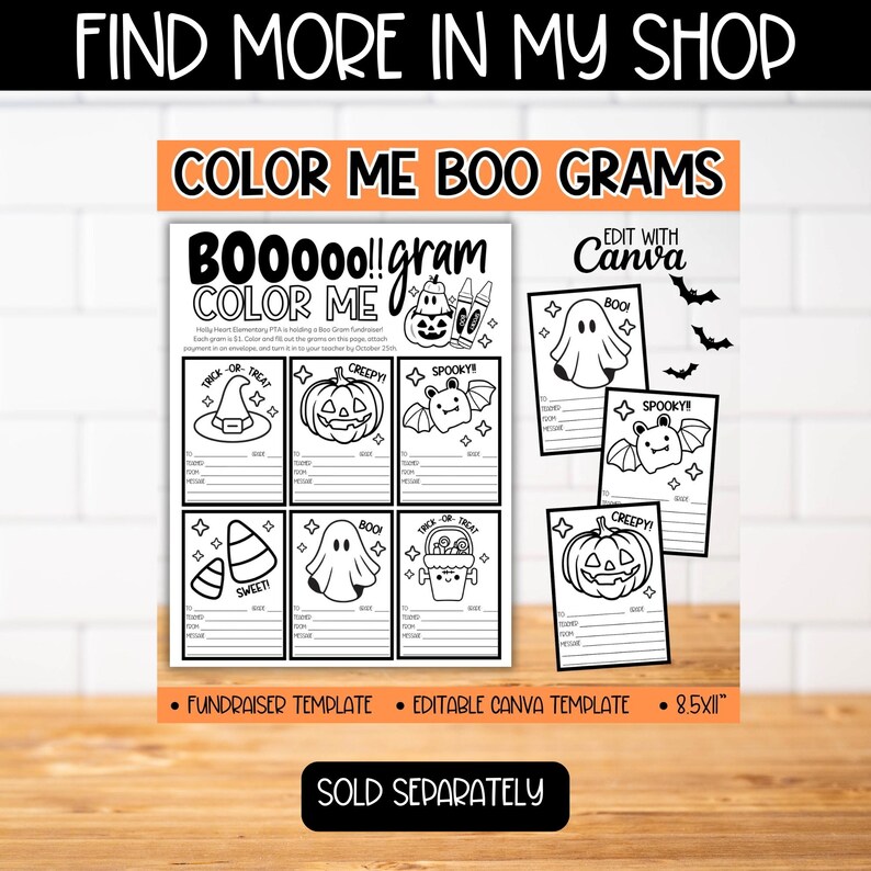 PTA PTO Fundraiser Flyer Bundle, Halloween Boo Gram Flyer, Gratitude ...