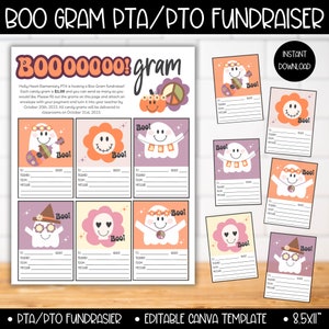 Halloween Boo Candy Gram Fundraiser Flyer Tags, Boo Bag PTA PTO Flyers, Spooky Grams, Fall ...