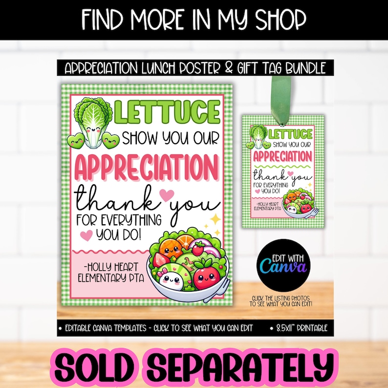 Salad Bar Teacher Nurse Staff Appreciation Week Lunch Gift Card Holder ...