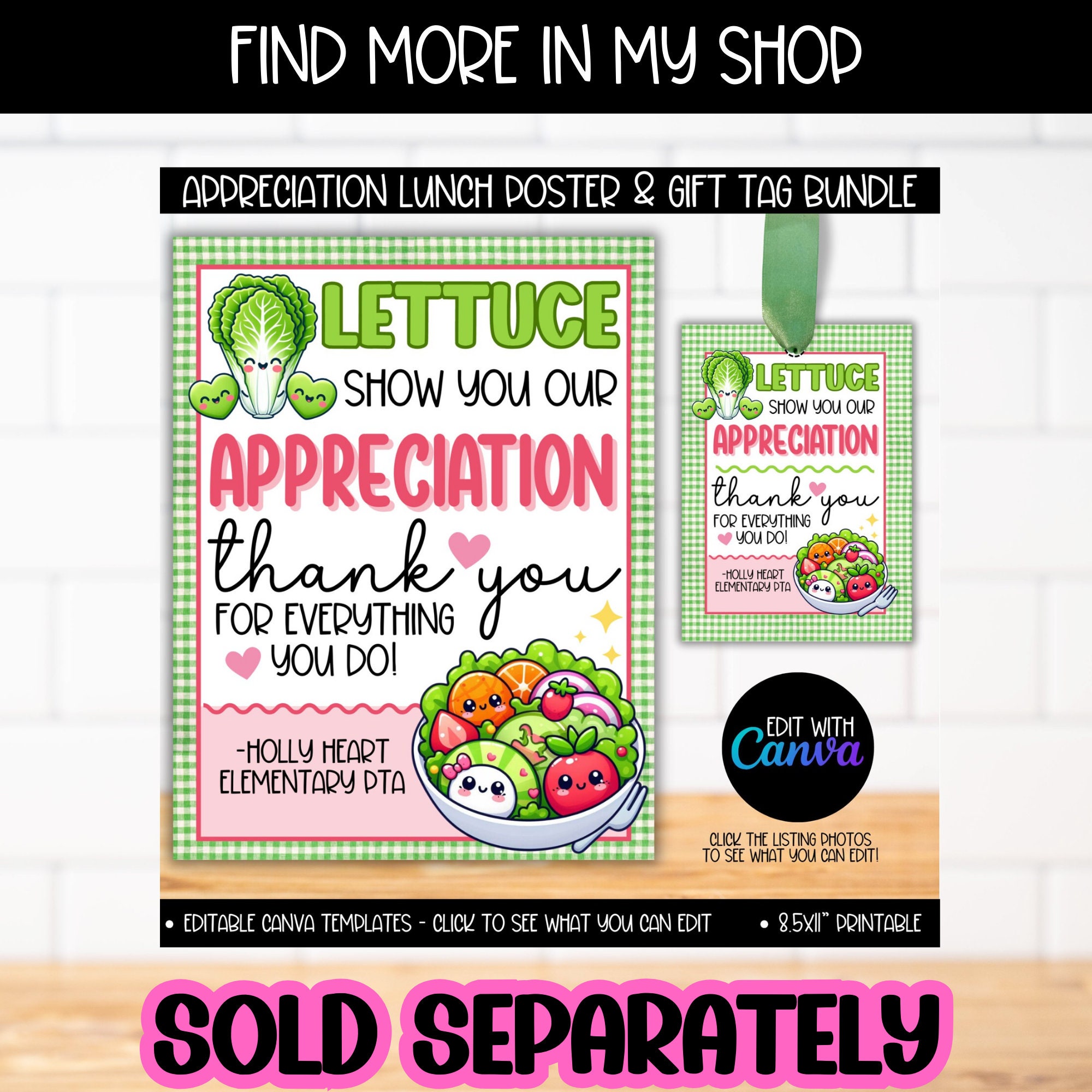 Salad Bar Teacher Nurse Staff Appreciation Week Lunch Gift Card Holder ...