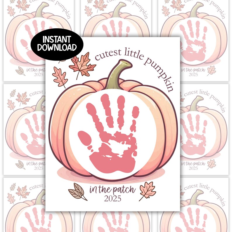 2025 Halloween Fall Pumpkin Handprint Craft: Baby, Toddler, Preschool ...