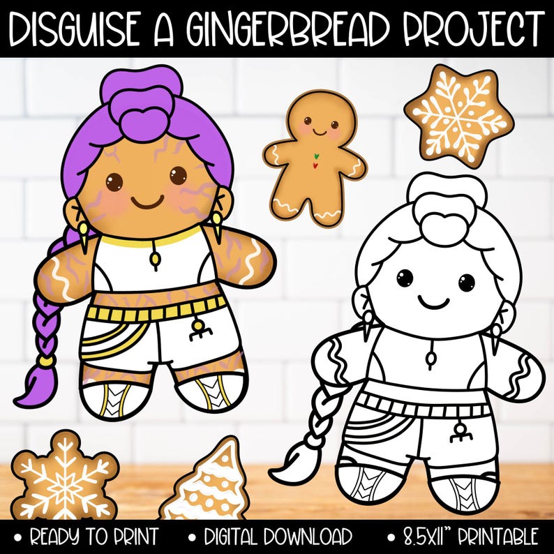 Disguise the Gingerbread Man Kpop Hunter Printable Craft Project, Rumi ...