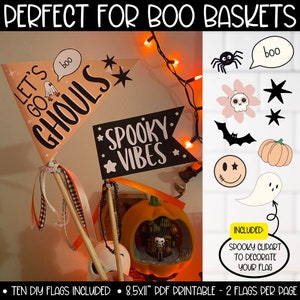 Halloween Boo Basket Printable Flag Bundle, Spooky Boo Buddy Basket ...