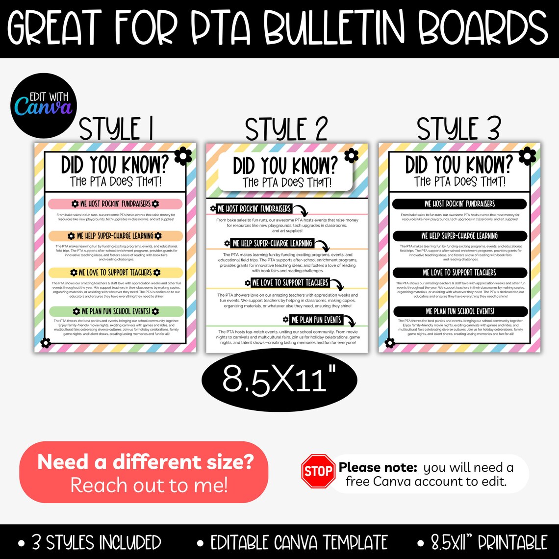 PTA Flyer Forms Template BUNDLE, PTA Newsletter, Mitgliedsformular ...