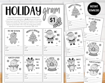 Candy Cane Gram School Fundraiser Flyer for PTA PTO Christmas - Etsy