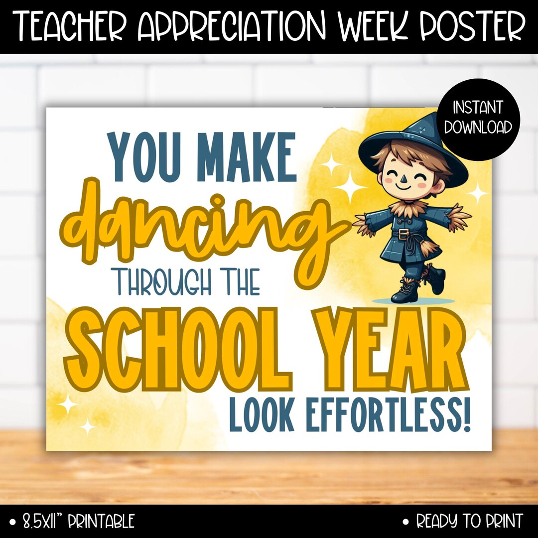 Wicked Teacher Appreciation Week Theme Poster Sign, Wizard of Oz Staff ...