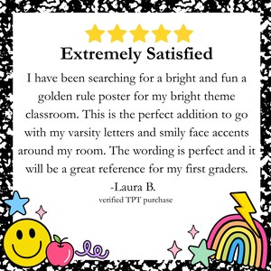 Bright Classroom Golden Rule Poster, Elementary Class Rules Sign ...