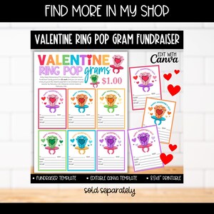 Valentine's Day Bear Candy Gram Lollipop Tag Holder, Printable PTA PTO ...