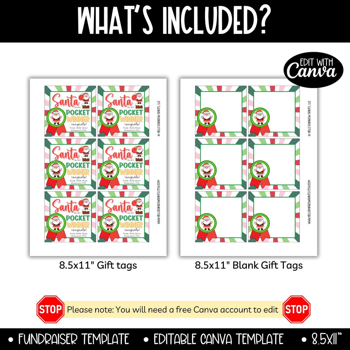 Holiday Christmas Teacher Appreciation Flyer Template, Santa in Pocket ...